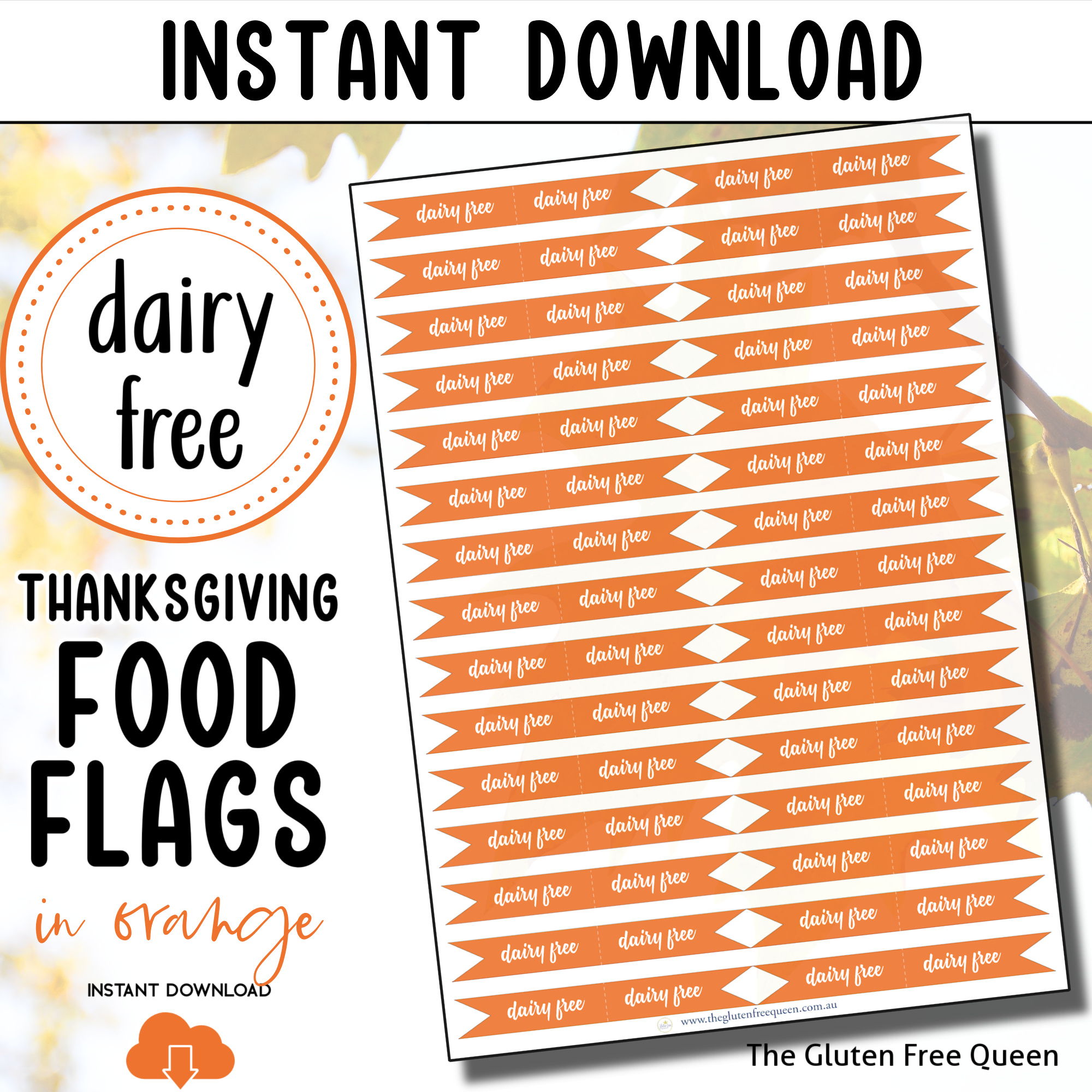 Dairy free toothpick flags (Thanksgiving - orange) - The Gluten Free Queen