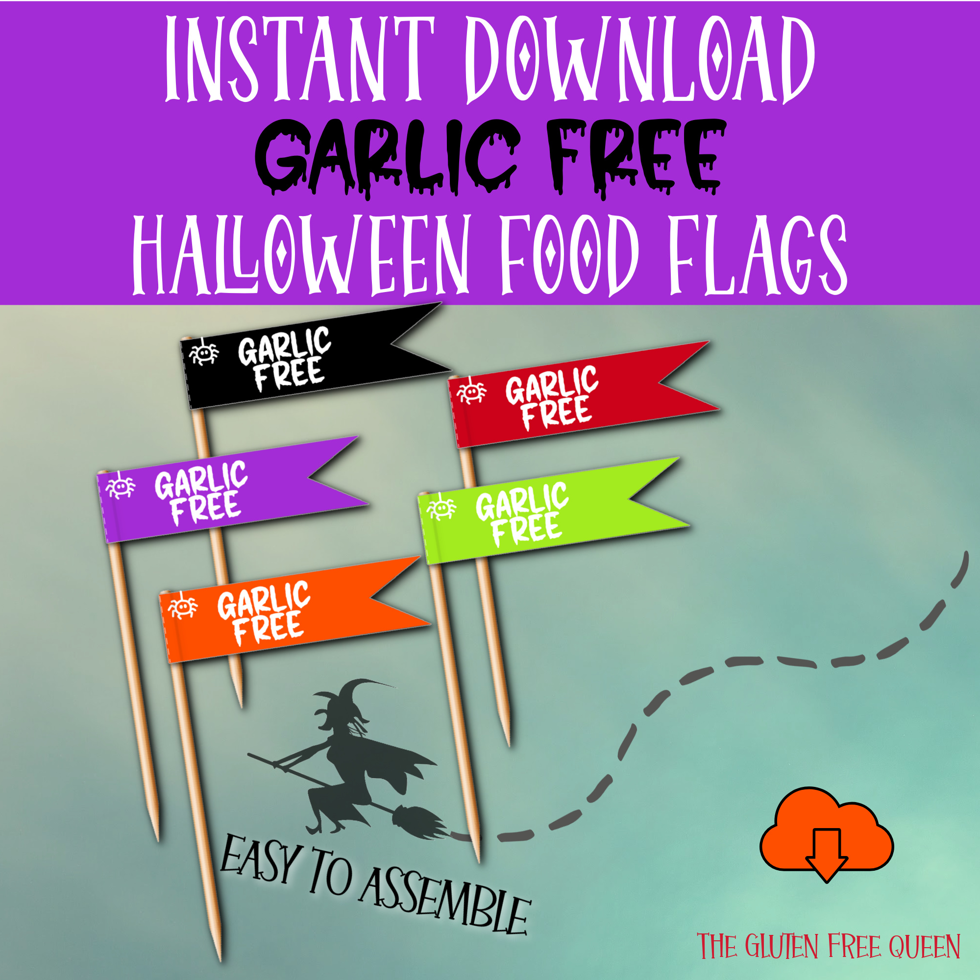 Garlic free toothpick flags (Halloween) - The Gluten Free Queen