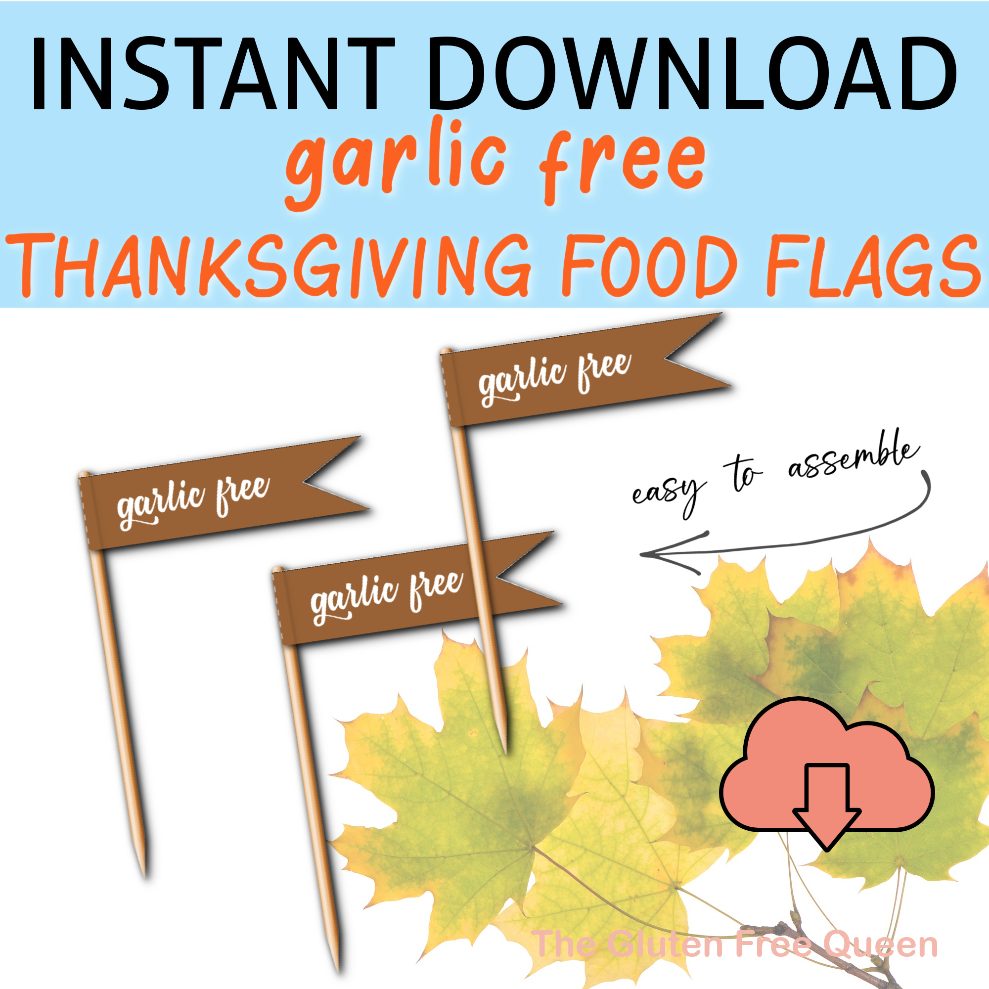Garlic free toothpick flags (Thanksgiving - brown) - The Gluten Free Queen