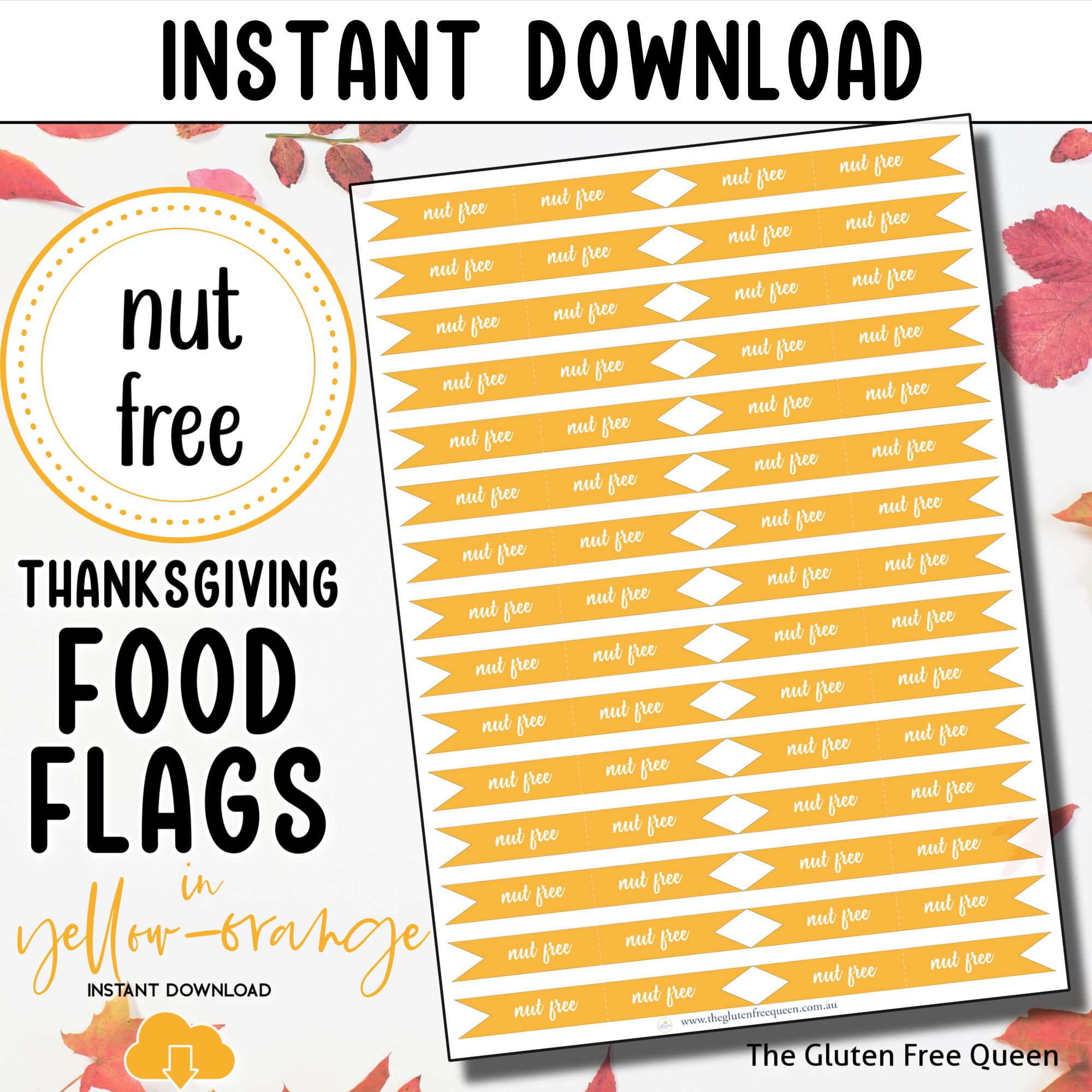Nut free toothpick flags (Thanksgiving - yellow-orange) - The Gluten ...