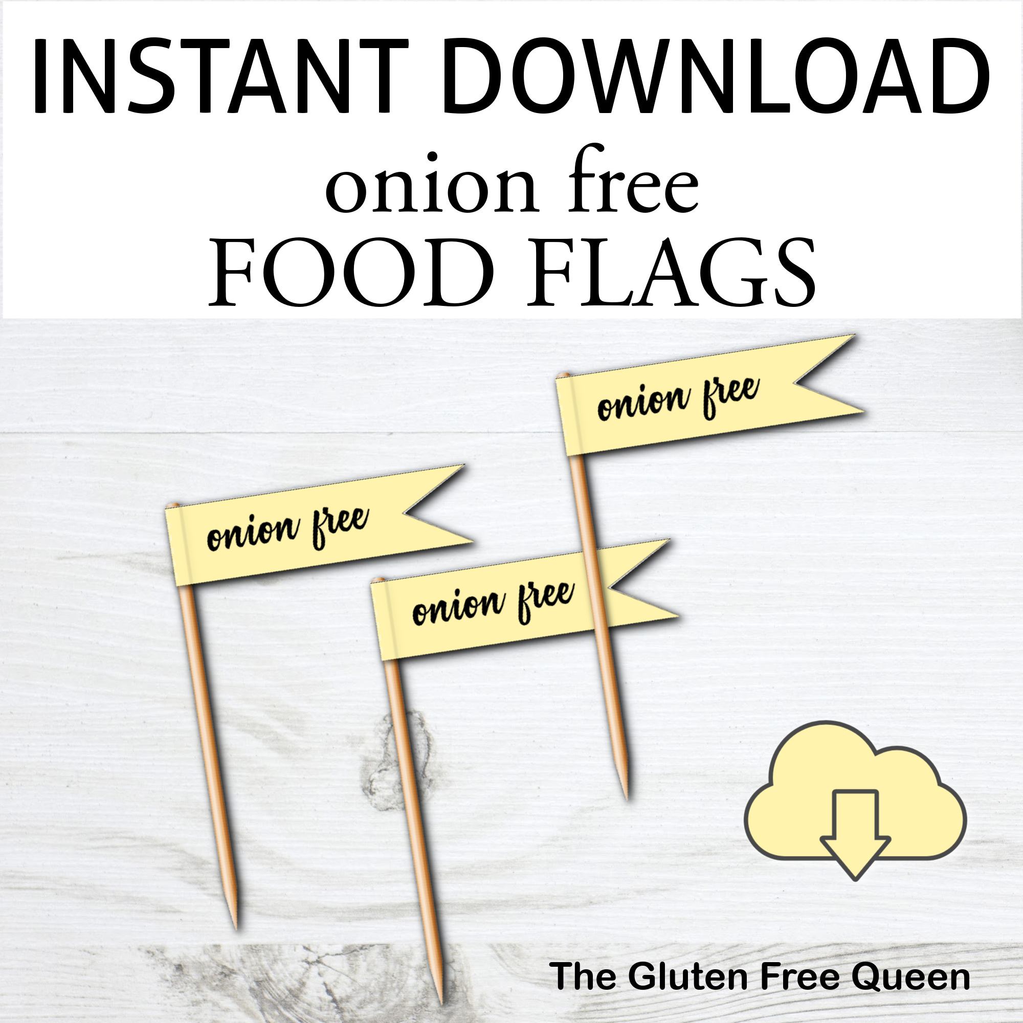 Onion free toothpick flags (pastel yellow) - The Gluten Free Queen
