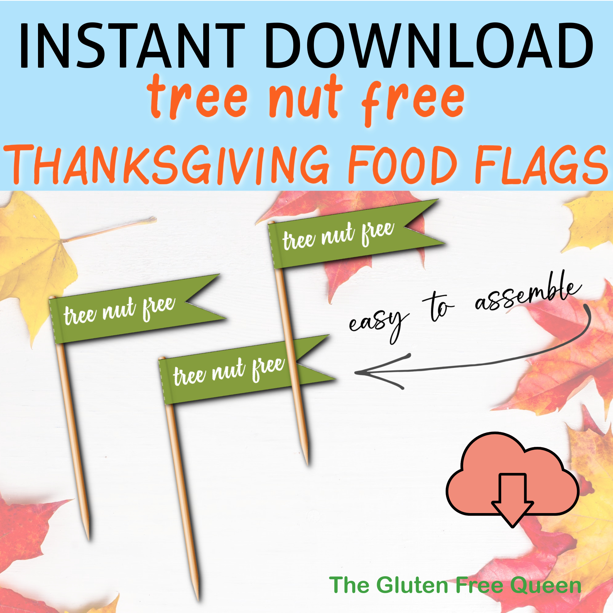 Tree nut free toothpick flags (Thanksgiving - green) - The Gluten Free ...