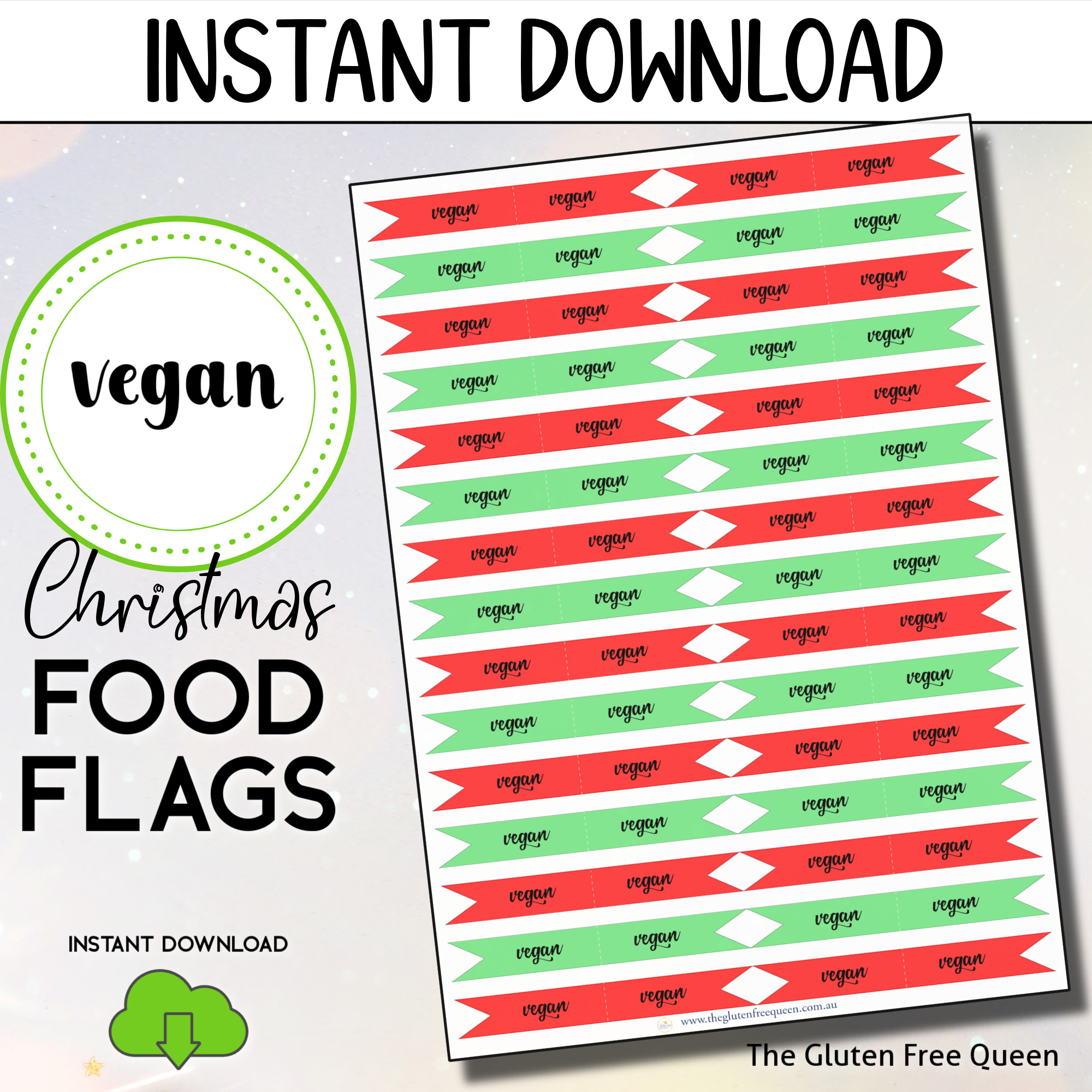 Vegan toothpick flags (Christmas red & green) - The Gluten Free Queen