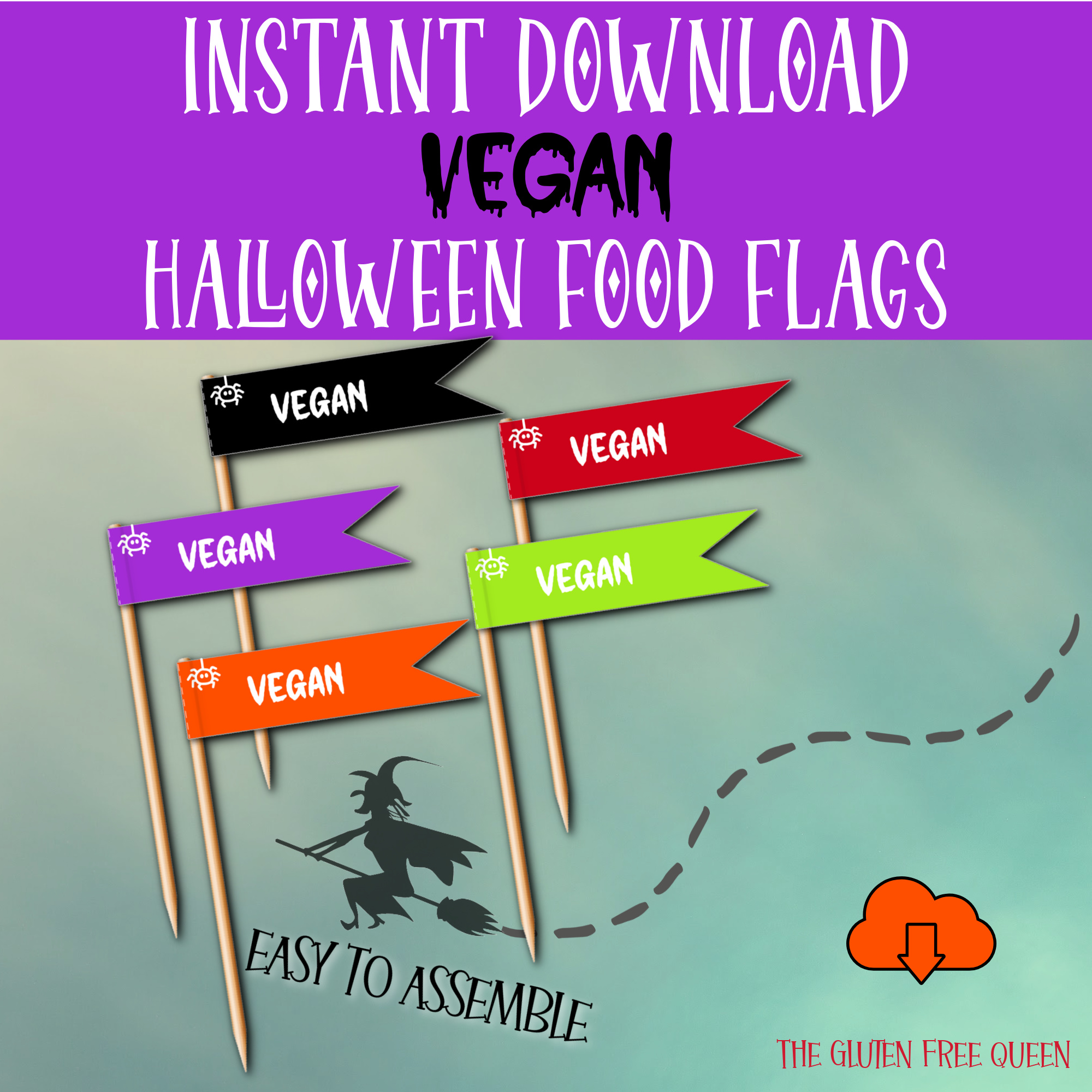 Vegan toothpick flags (Halloween) - The Gluten Free Queen