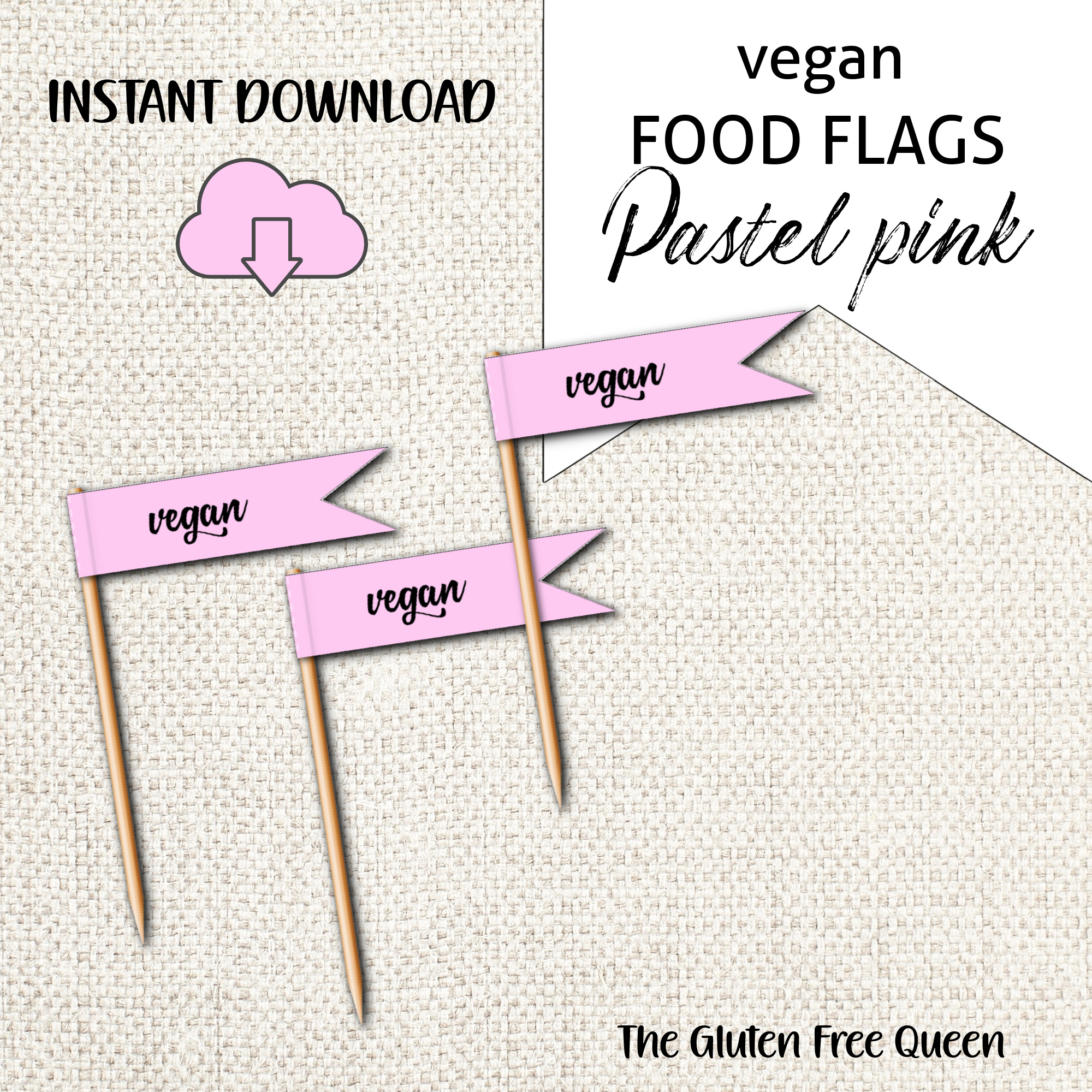Vegan toothpick flags (pastel pink) - The Gluten Free Queen