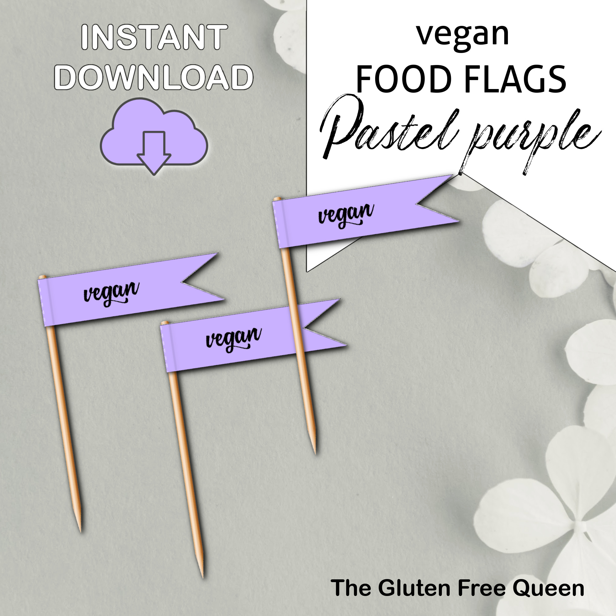 Vegan toothpick flags (pastel purple) - The Gluten Free Queen