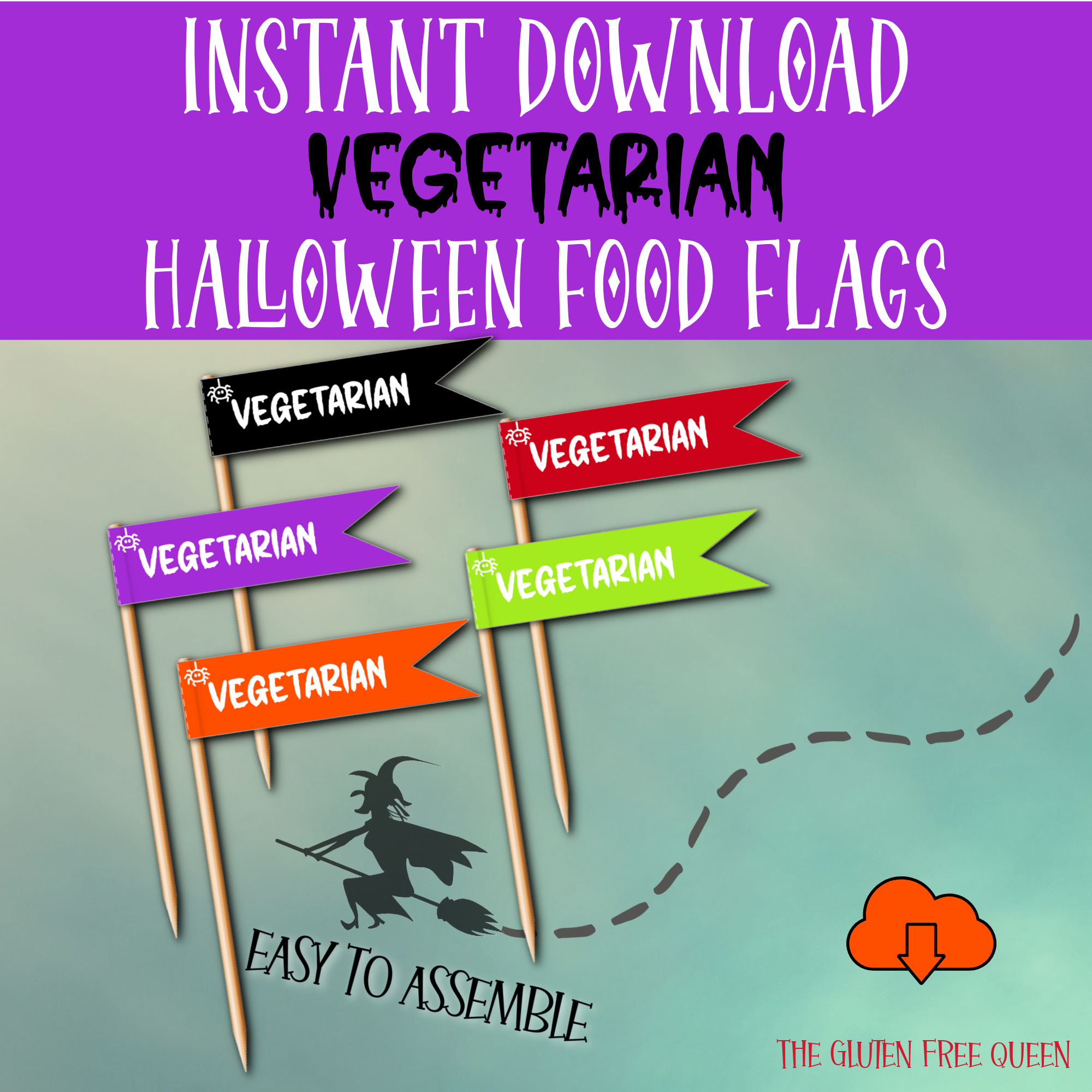 Vegetarian toothpick flags (Halloween) - The Gluten Free Queen