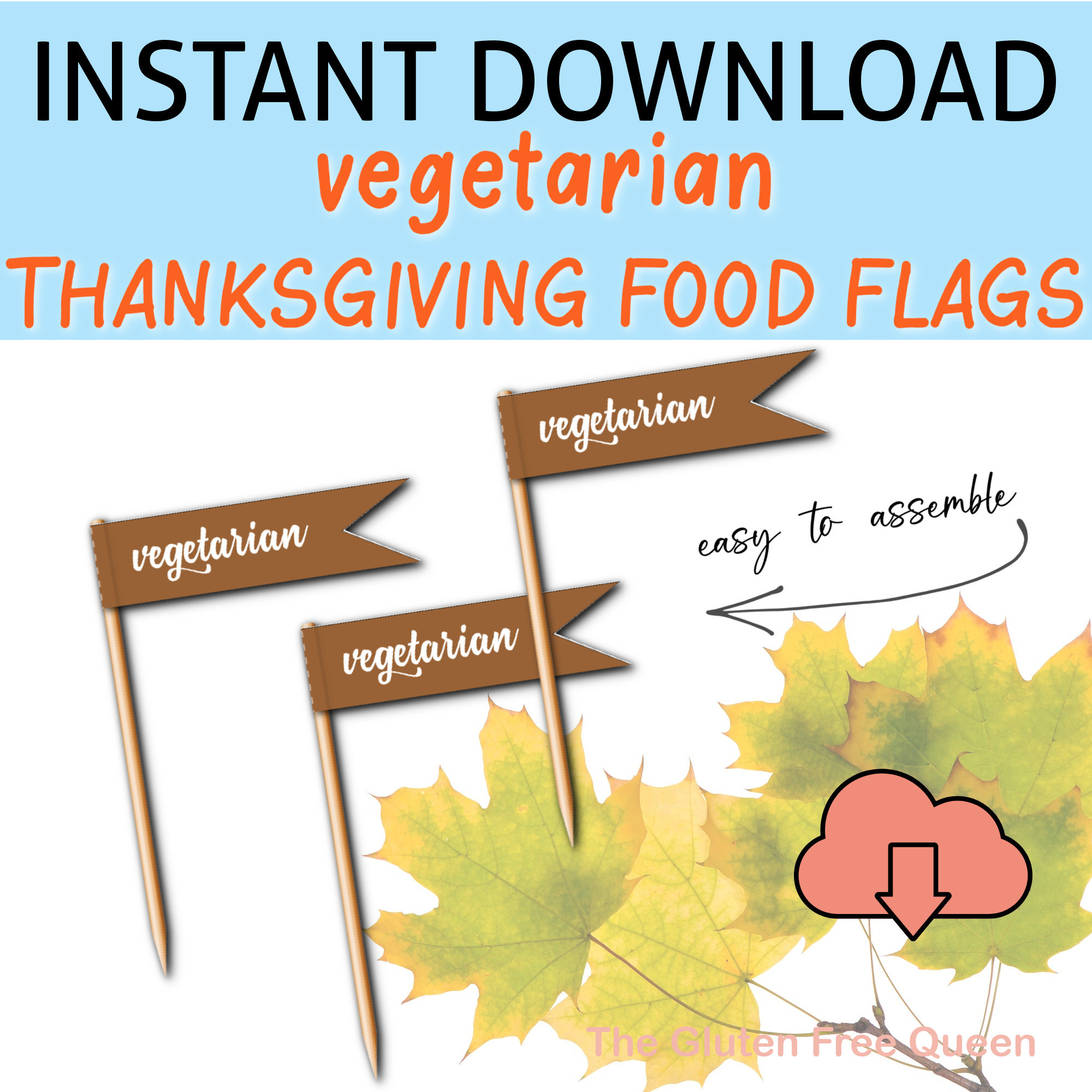 Vegetarian toothpick flags (Thanksgiving - brown) - The Gluten Free Queen