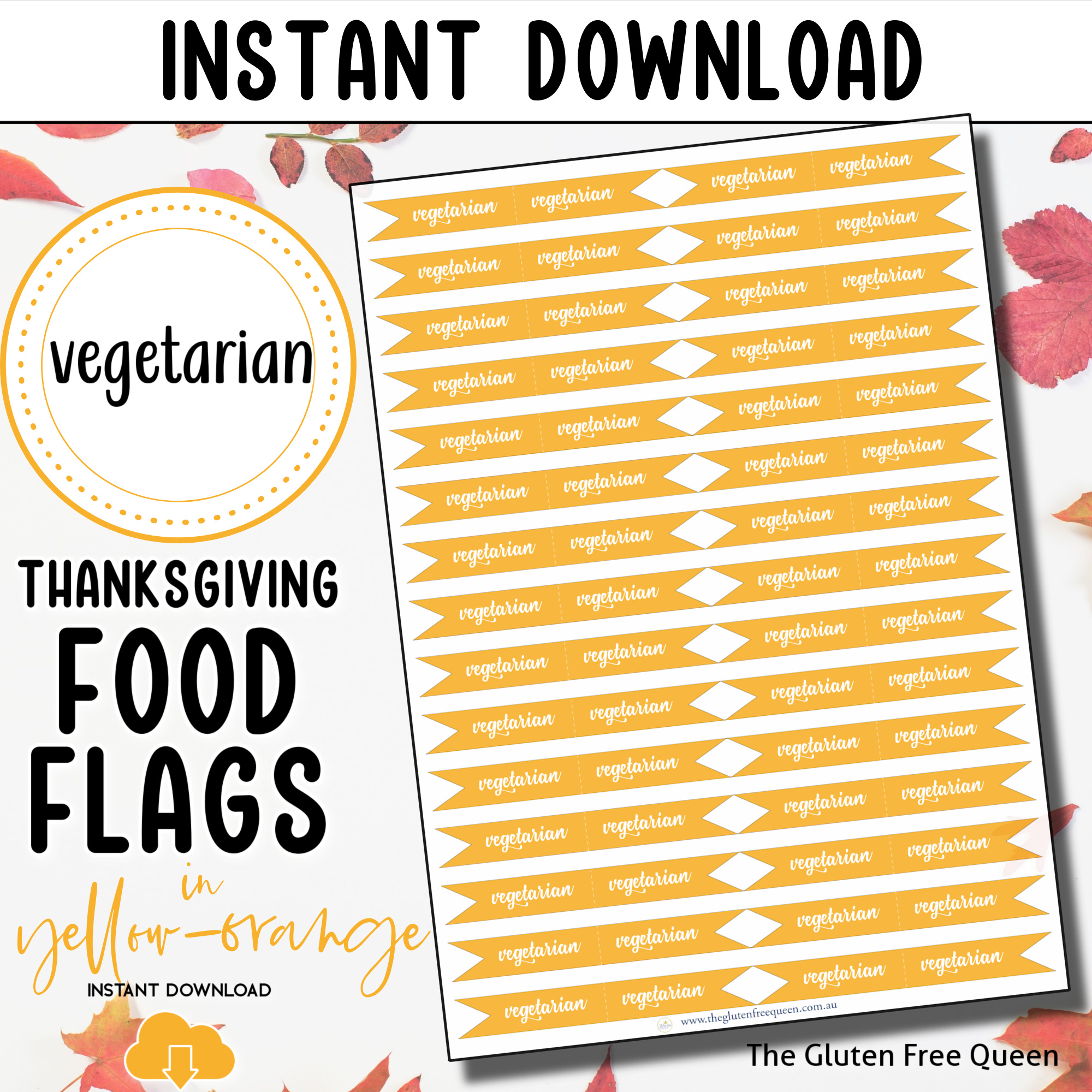 Vegetarian toothpick flags (Thanksgiving - yellow-orange) - The Gluten ...
