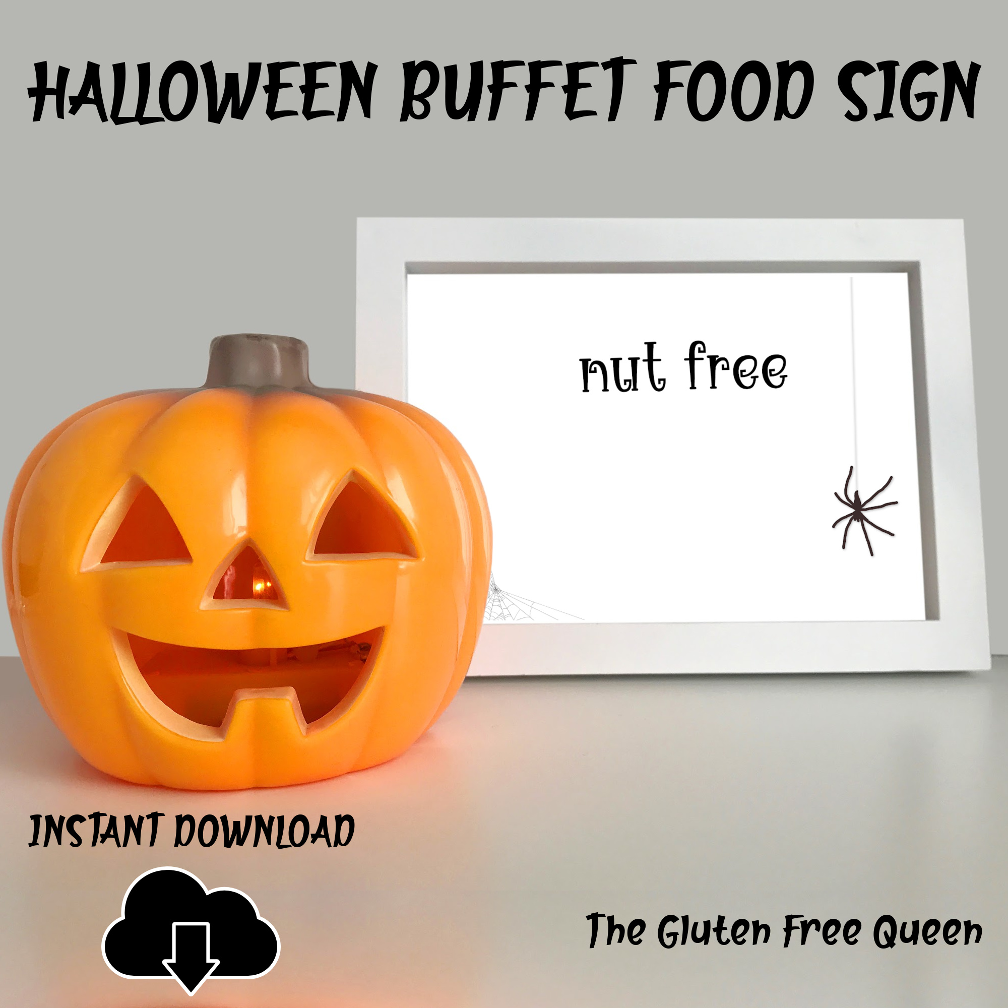Nut free buffet sign (Halloween) - The Gluten Free Queen