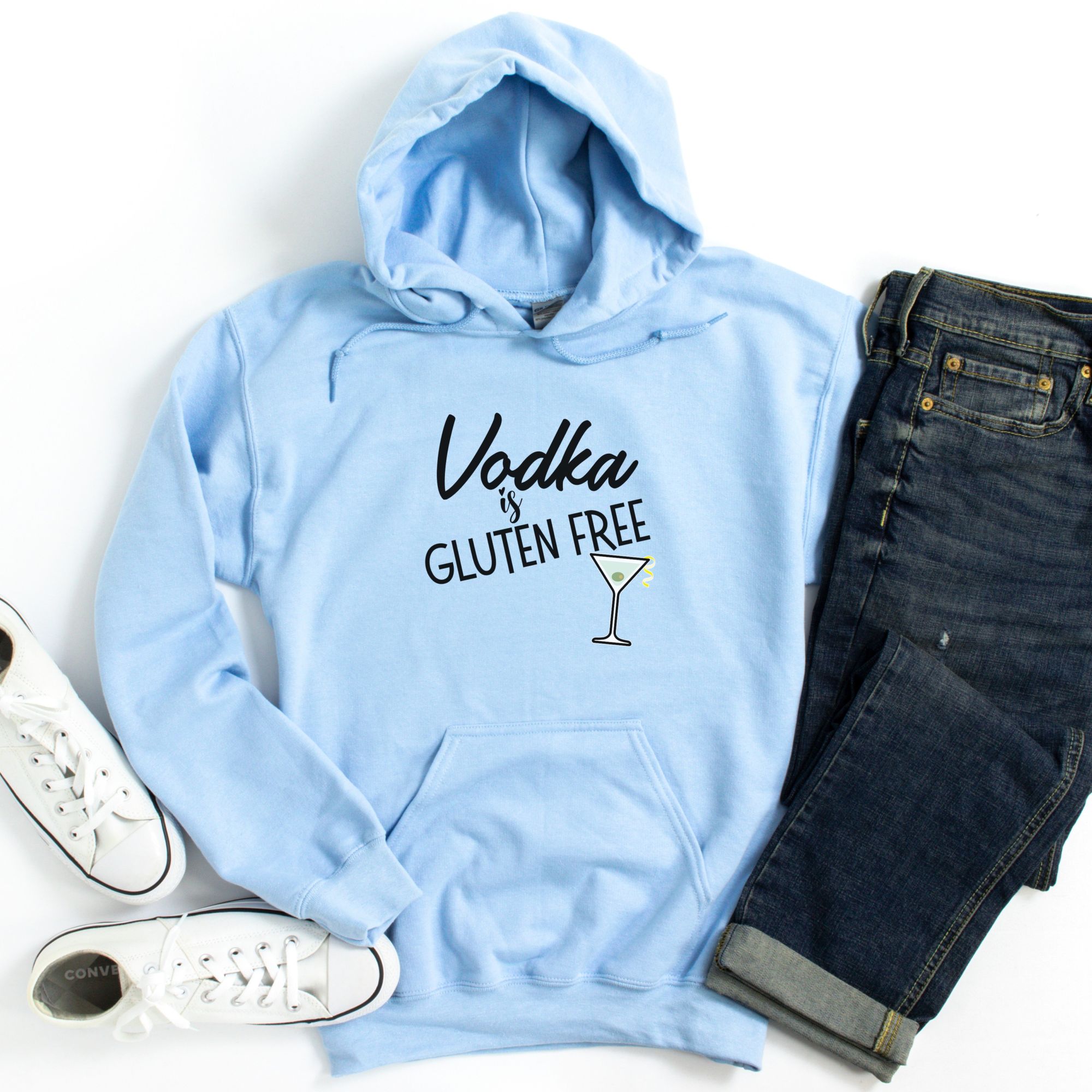 Vodka Is Gluten Free Women's Hoodie (Blue) - The Gluten Free Queen